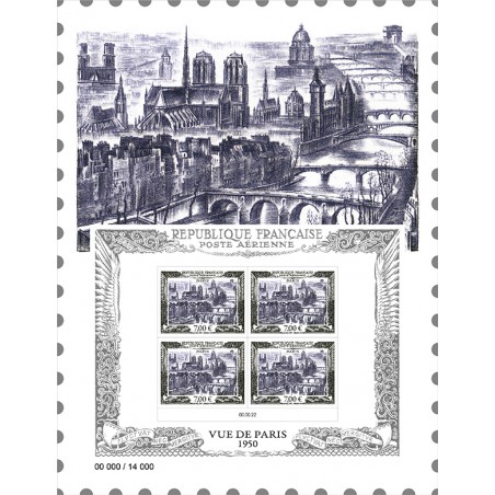 Timbre de l'affiche Vue de Paris - Salon d'Automne 2022 - timbre à 7€