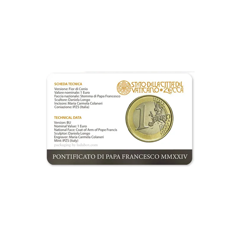 Vatican Coin Card 1 Euro n°3 2024 Armoiries du pape François