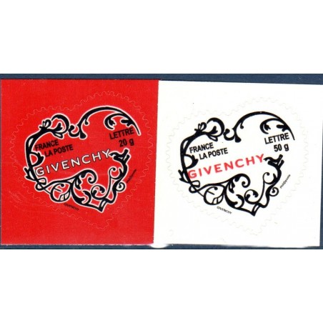 Timbres autoadhésifs Coeur Givenchy 2007