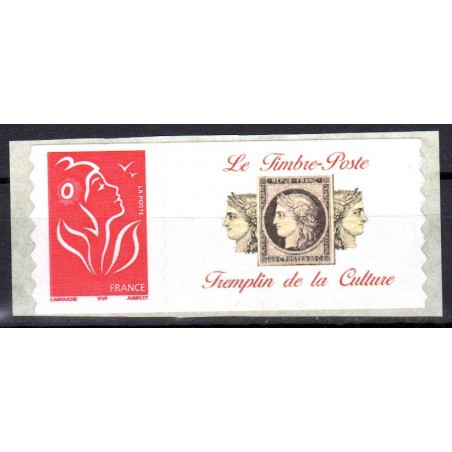 Timbre Personnalisé n°3744A roulettes avec grande vignette "tremplin de ...