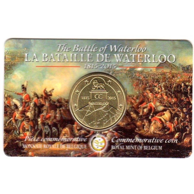 2,50 Euros commémorative Belgique Bataille de Waterloo Coin Card 2015